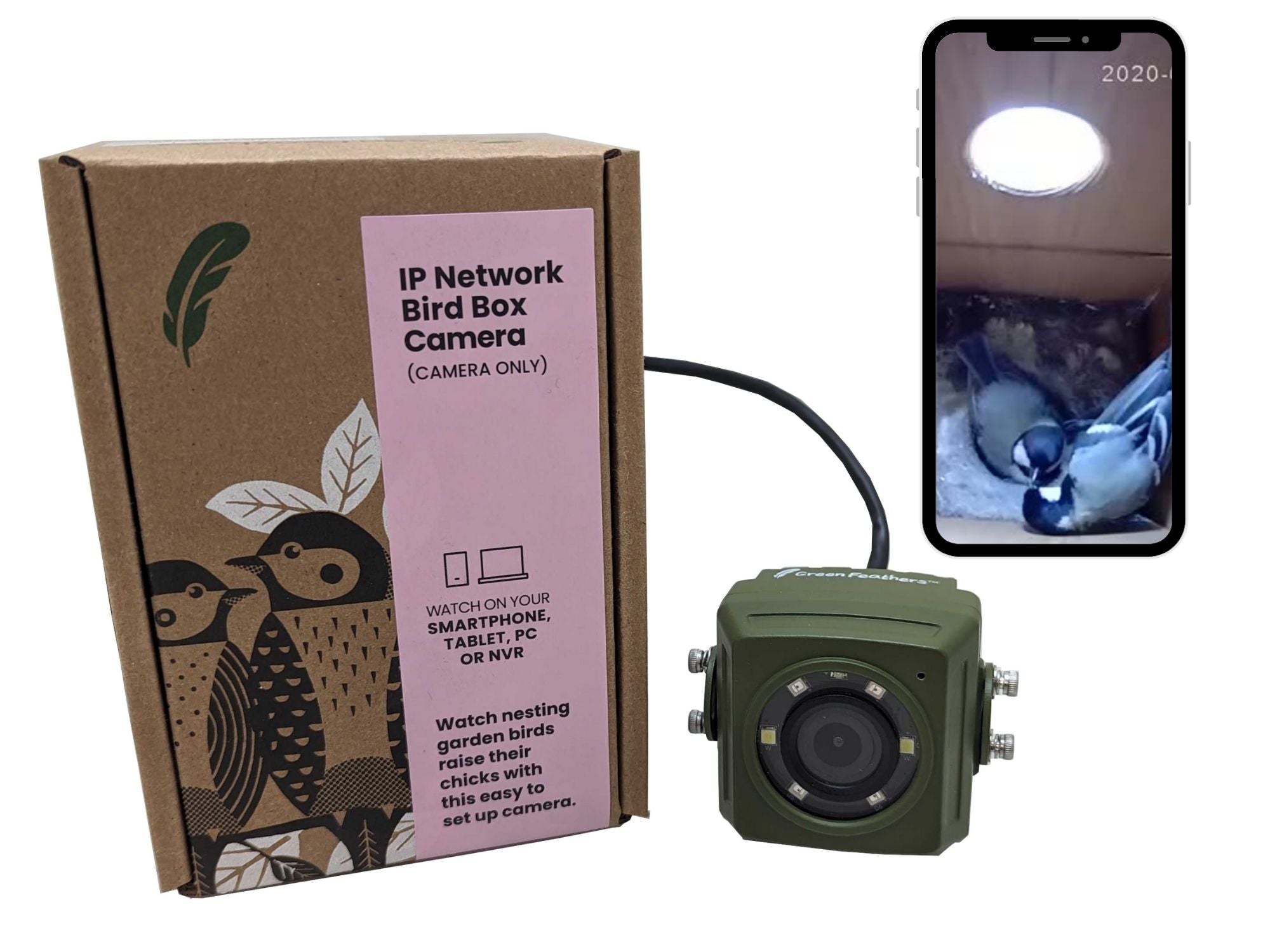 Long Range Wireless Network Bird Box Camera (up to 300m Range) – Green ...