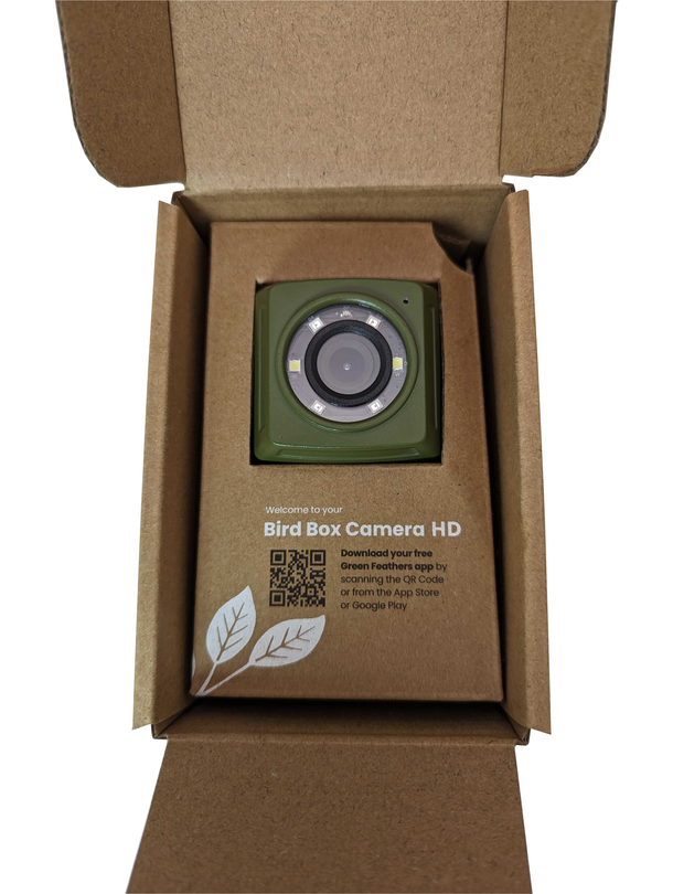 Long Range Wired Network Bird Box & Wildlife HD Camera – Green Feathers