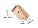 Handmade Wooden Side View Bird Box – Green Feathers