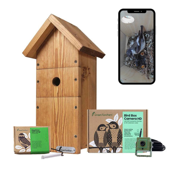 WiFi Bird Box Camera - WiFi Nest Box Camera | Green Feathers