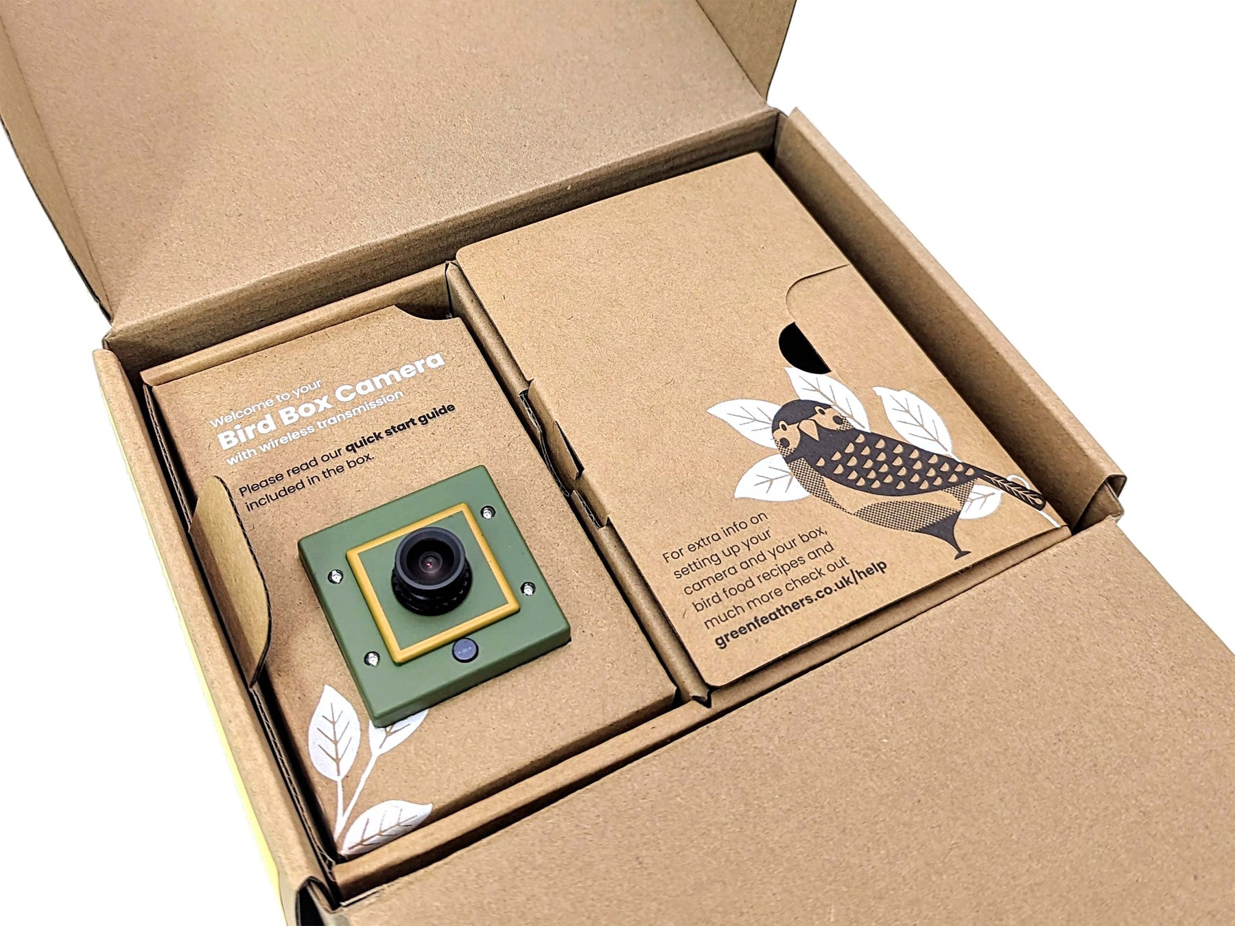 Green Feathers Bird Box Camera with Wireless Transmission