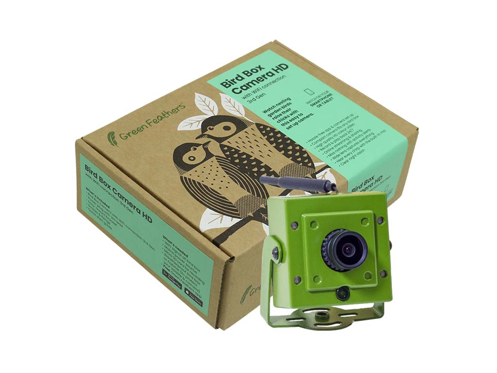 Hedgehog House with WiFi Camera Kit | Green Feathers